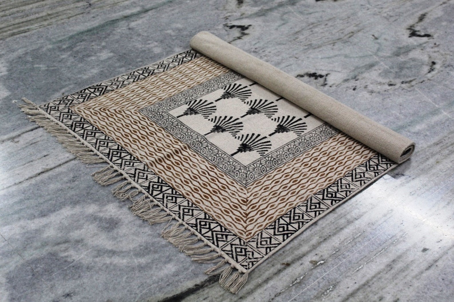 5x7 Handmade Rug Area Rug Hand Block Print Rug Outdoor / - Etsy