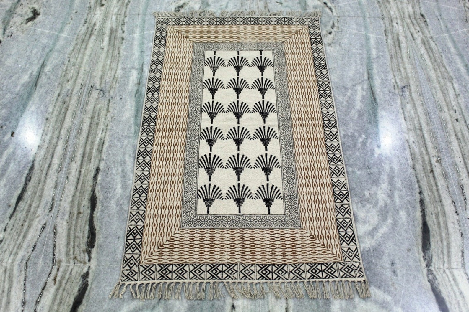 5x7 Handmade Rug Area Rug Hand Block Print Rug Outdoor / - Etsy