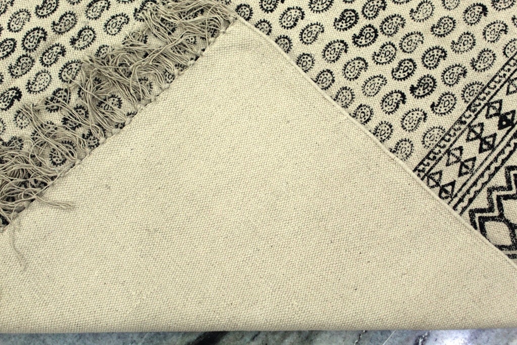 5x8 Area Rug Hand Block Print Rug Outdoor / Indoor/ Kitchen | Etsy