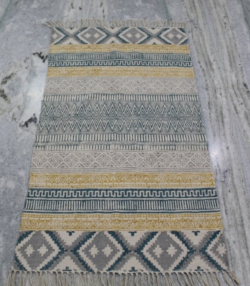 3X5 Area Rug Hand Block Print Rug Outdoor / Indoor/ Kitchen - Etsy