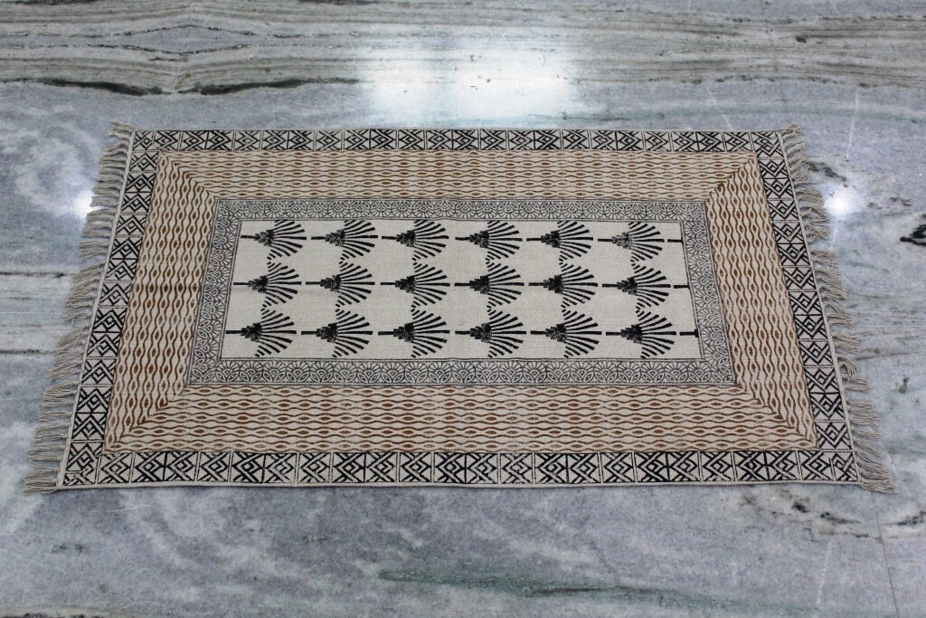 5x7 Handmade Rug Area Rug Hand Block Print Rug Outdoor / - Etsy