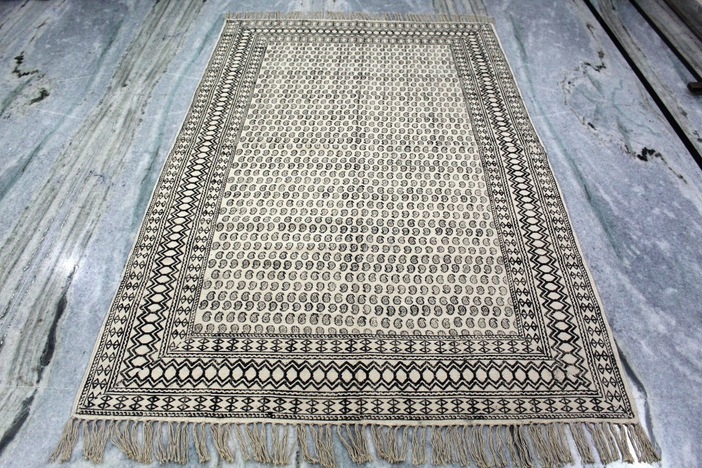 5x8 Area Rug Hand Block Print Rug Outdoor / Indoor/ Kitchen | Etsy