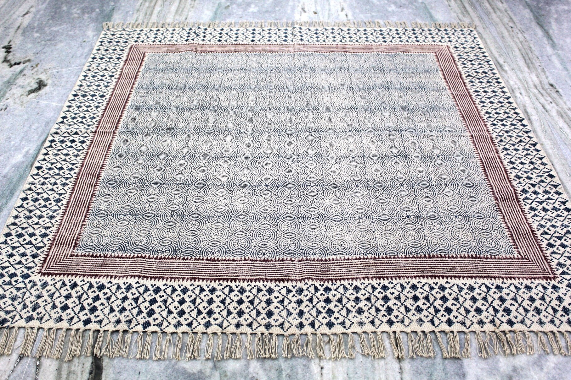 8x8 Square Rug 8x8 Rug Handmade RugIndian Rug Block Print | Etsy