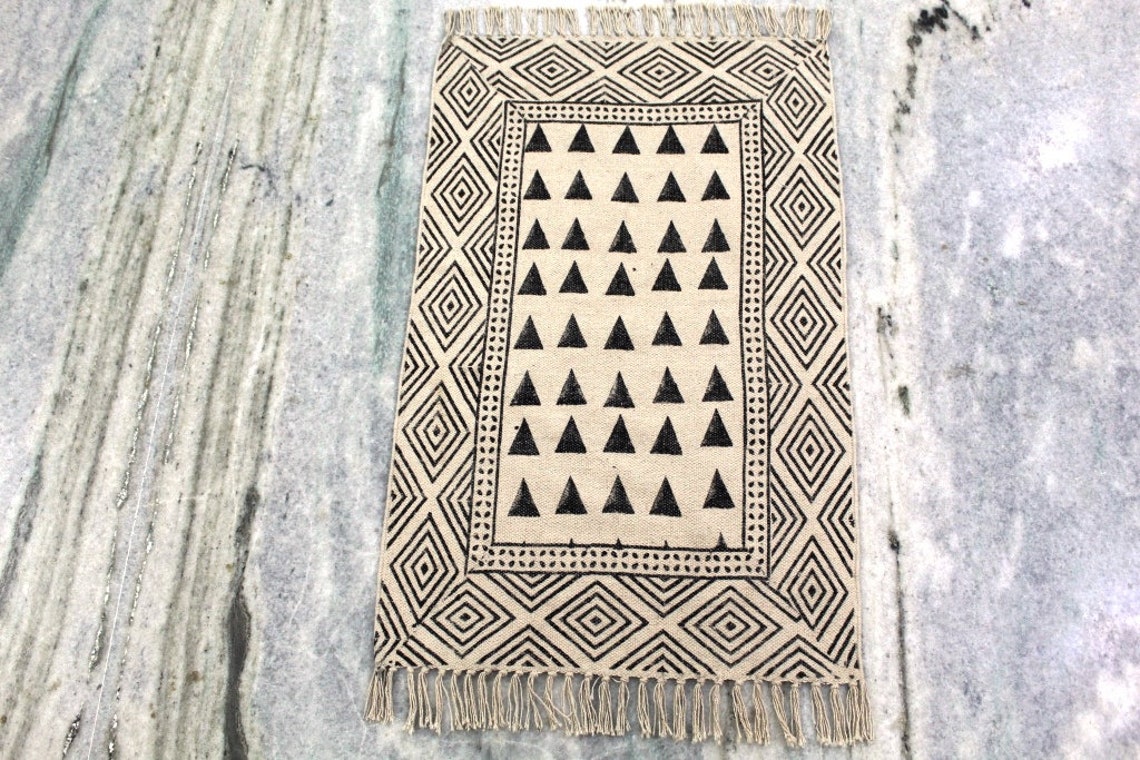 Indian Block Print Rug Handmade Rug Garden Rug Kilim Rug - Etsy