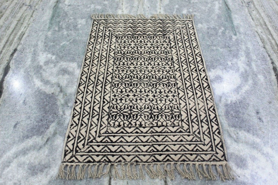 Indian Block Print Rug Handmade Rug Garden Rugkilim Rug - Etsy