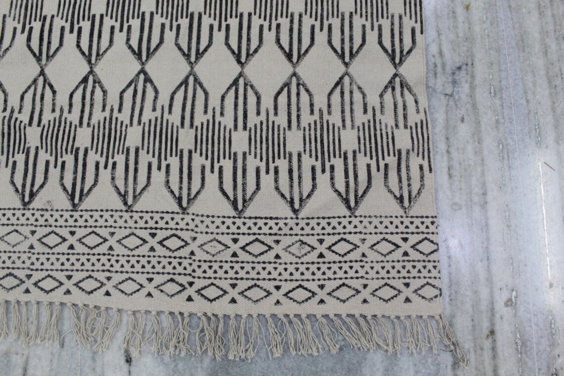 3X5 Area Rug Hand Block Print Rug Outdoor / Indoor/ Kitchen | Etsy