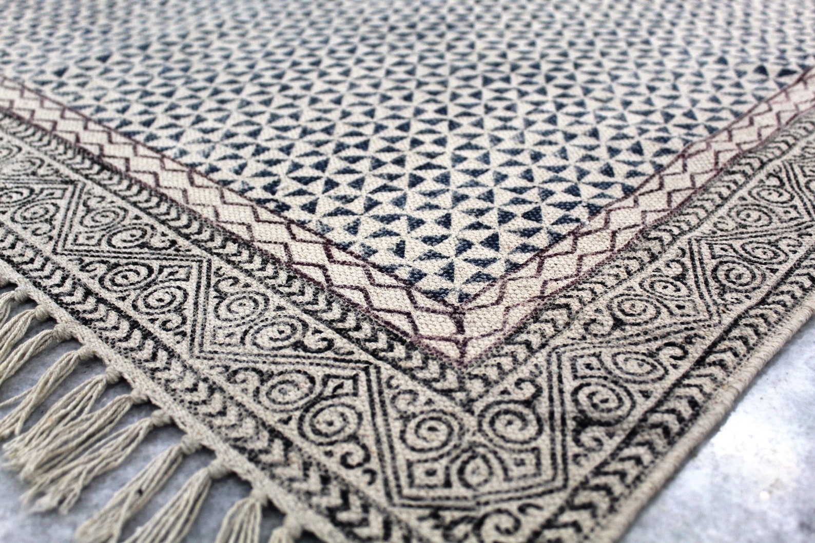 9x12 Rug Handmade Rug Indian Rug Hand Block Print Rug - Etsy