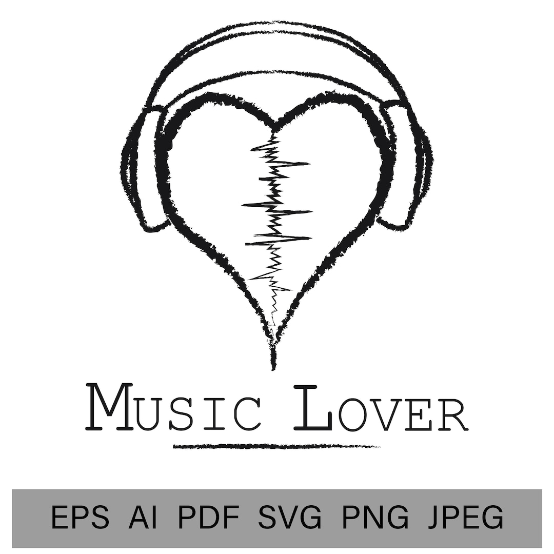 Heart With Music Conceptual Unique Music Lover Art With Broken Heart ...