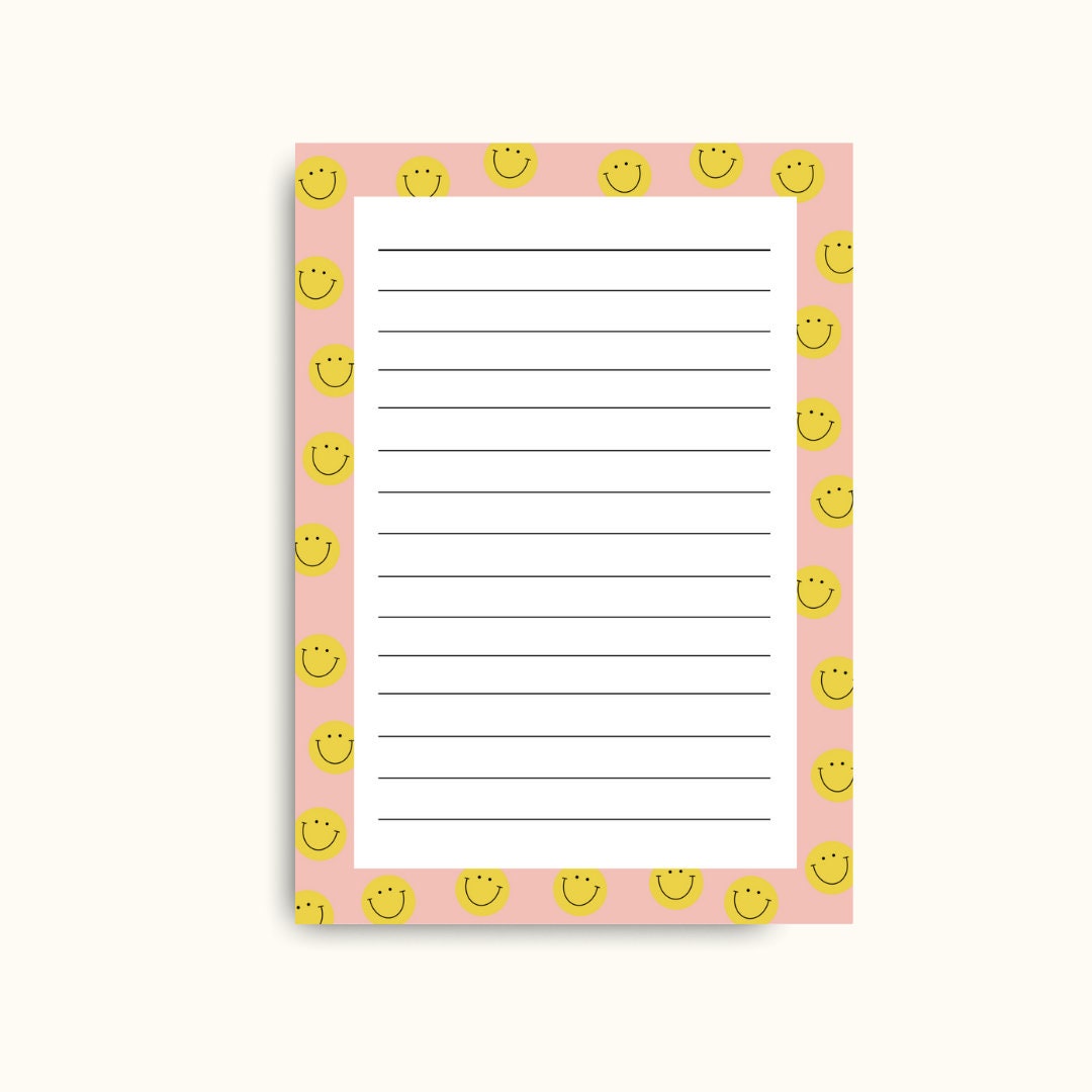 To Do Notepad Cute Memo Pad Smiley Face Notepad Desk Pad - Etsy