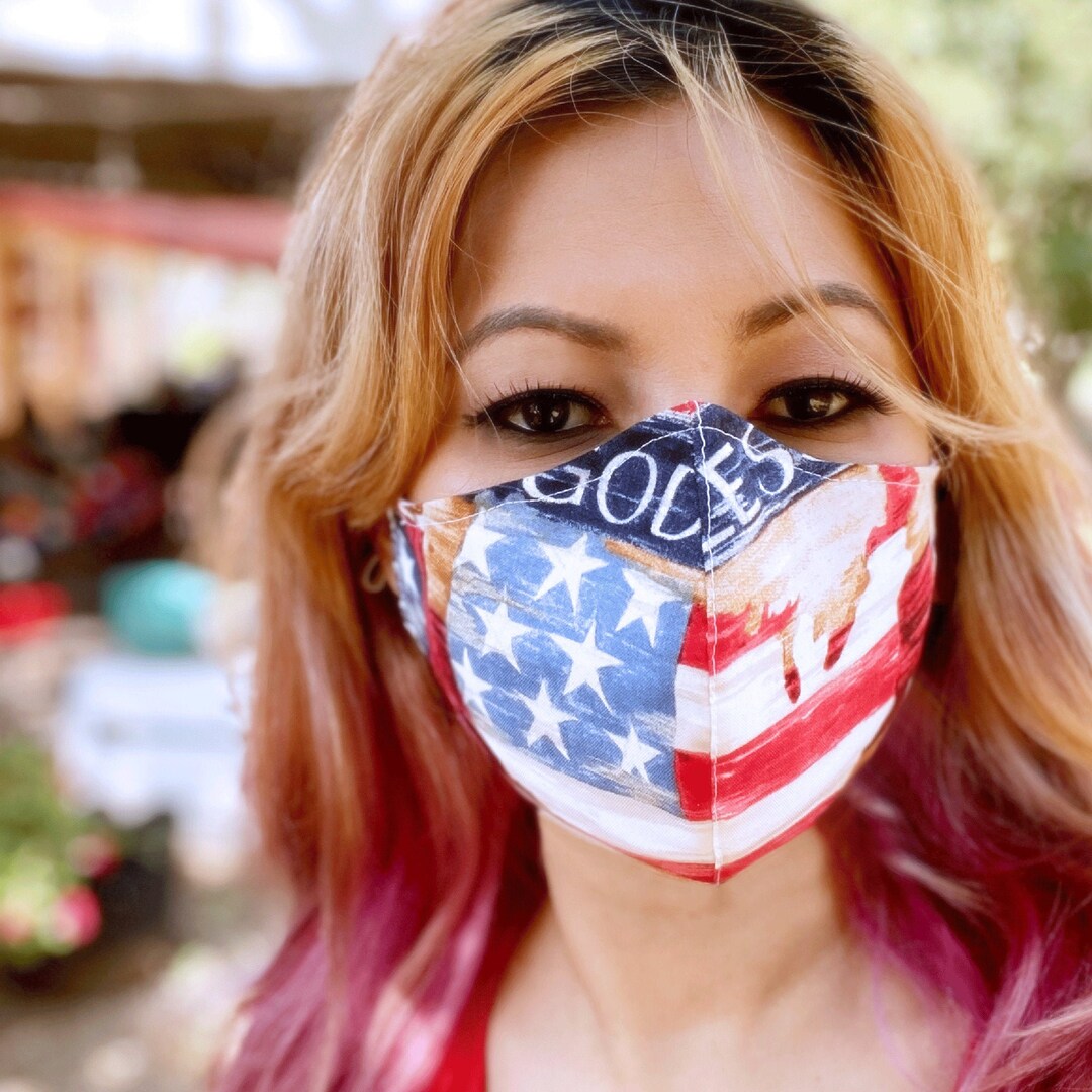 Patriotic United States Map American Flag Face Mask With Nose Wire and ...