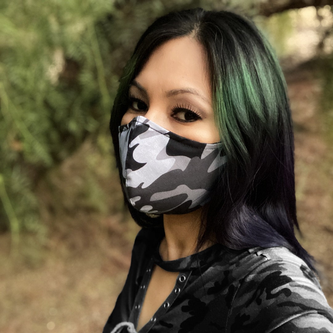 Black and Gray Camouflage Face Mask Camo Mask for Men Women - Etsy