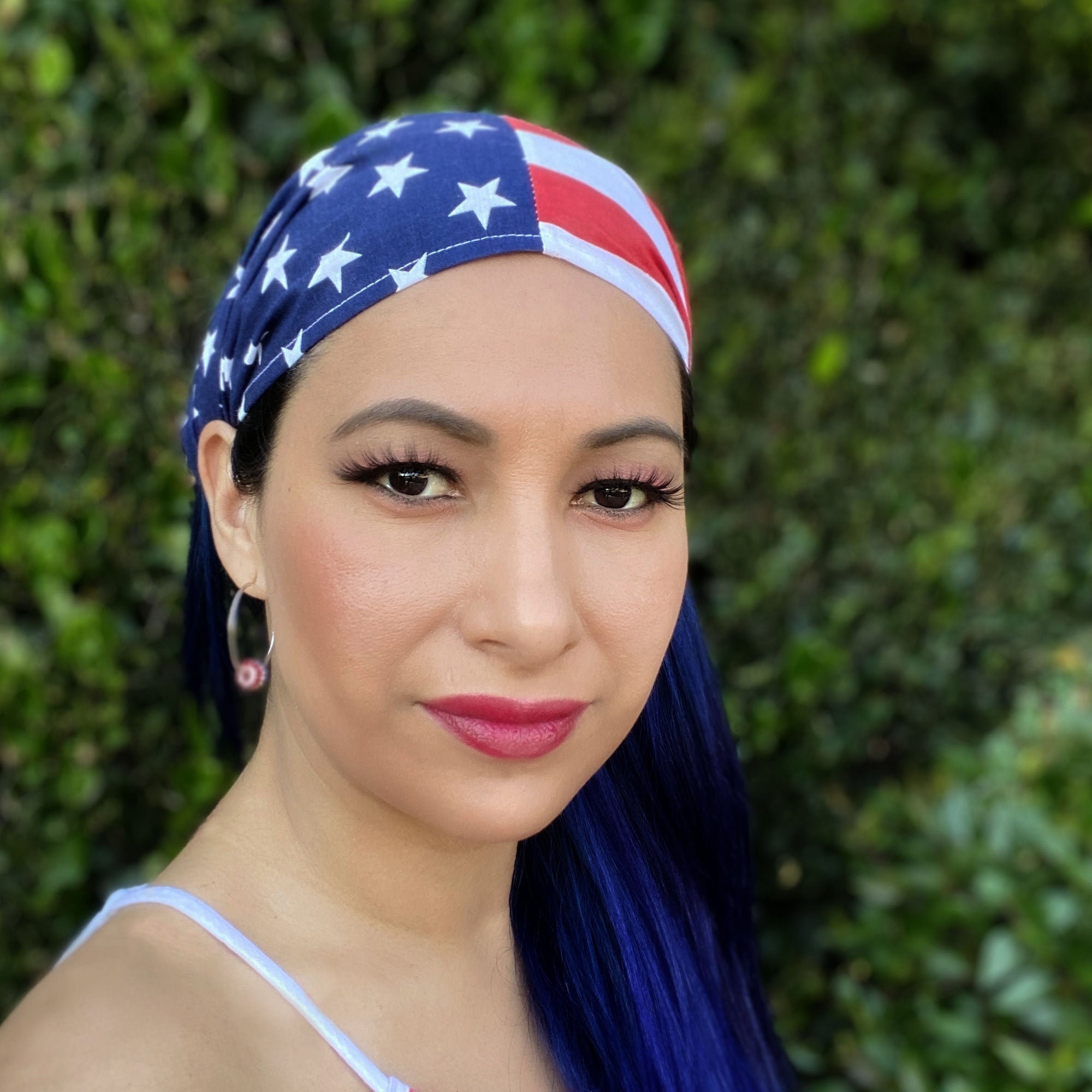 American Flag Wide Headband Expandable Patriotic Headband | Etsy