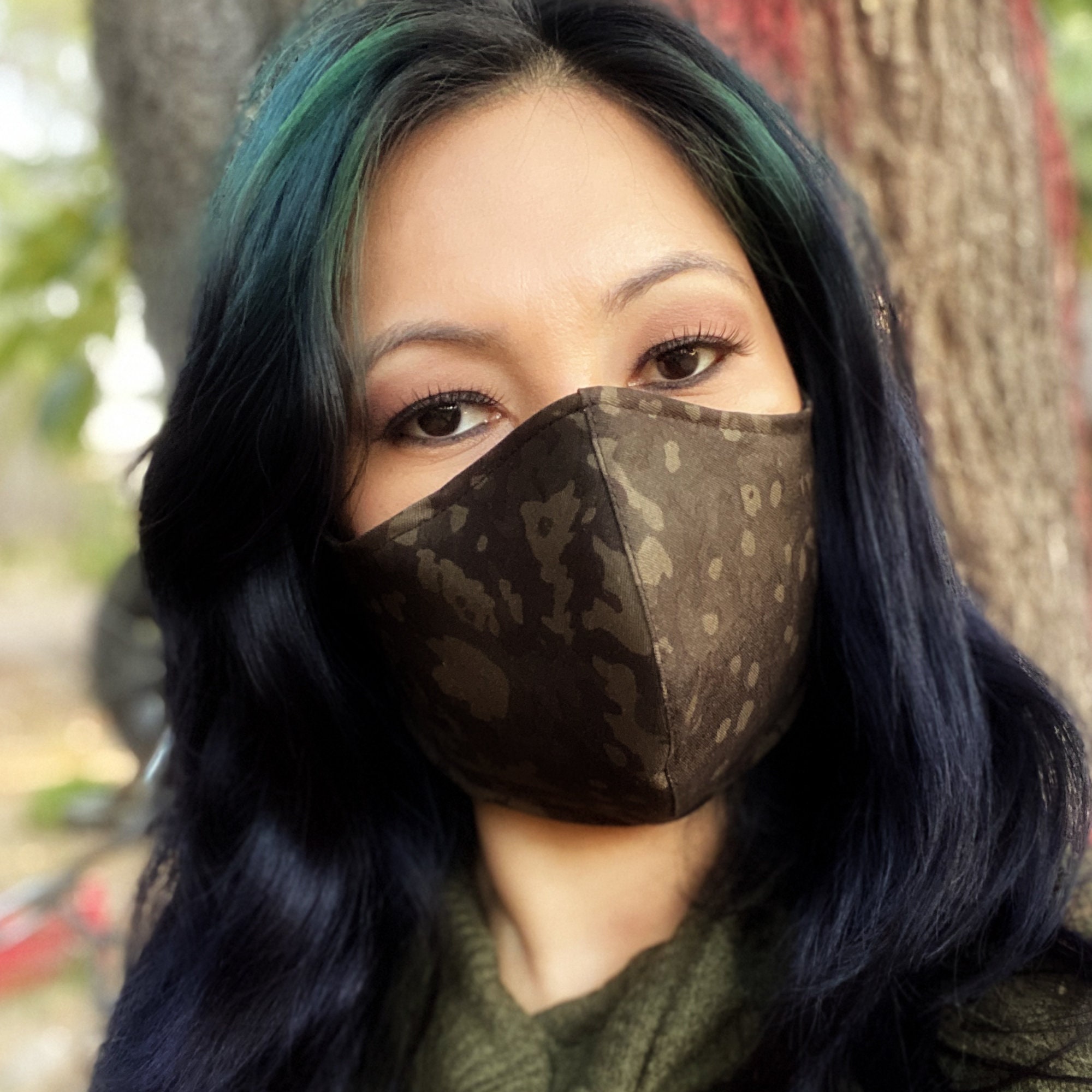 Dark Green Camouflage Face Mask Camo Mask for Men Women and | Etsy