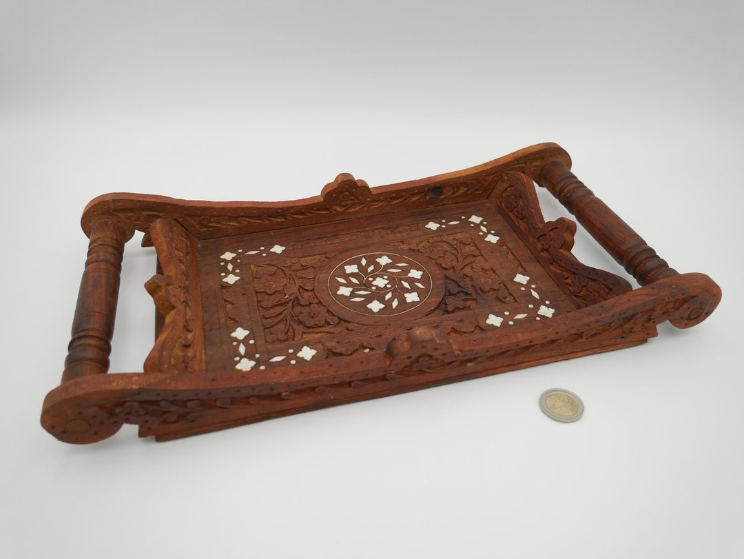 Wood Carved Sleigh Shape Serving Tray - Etsy