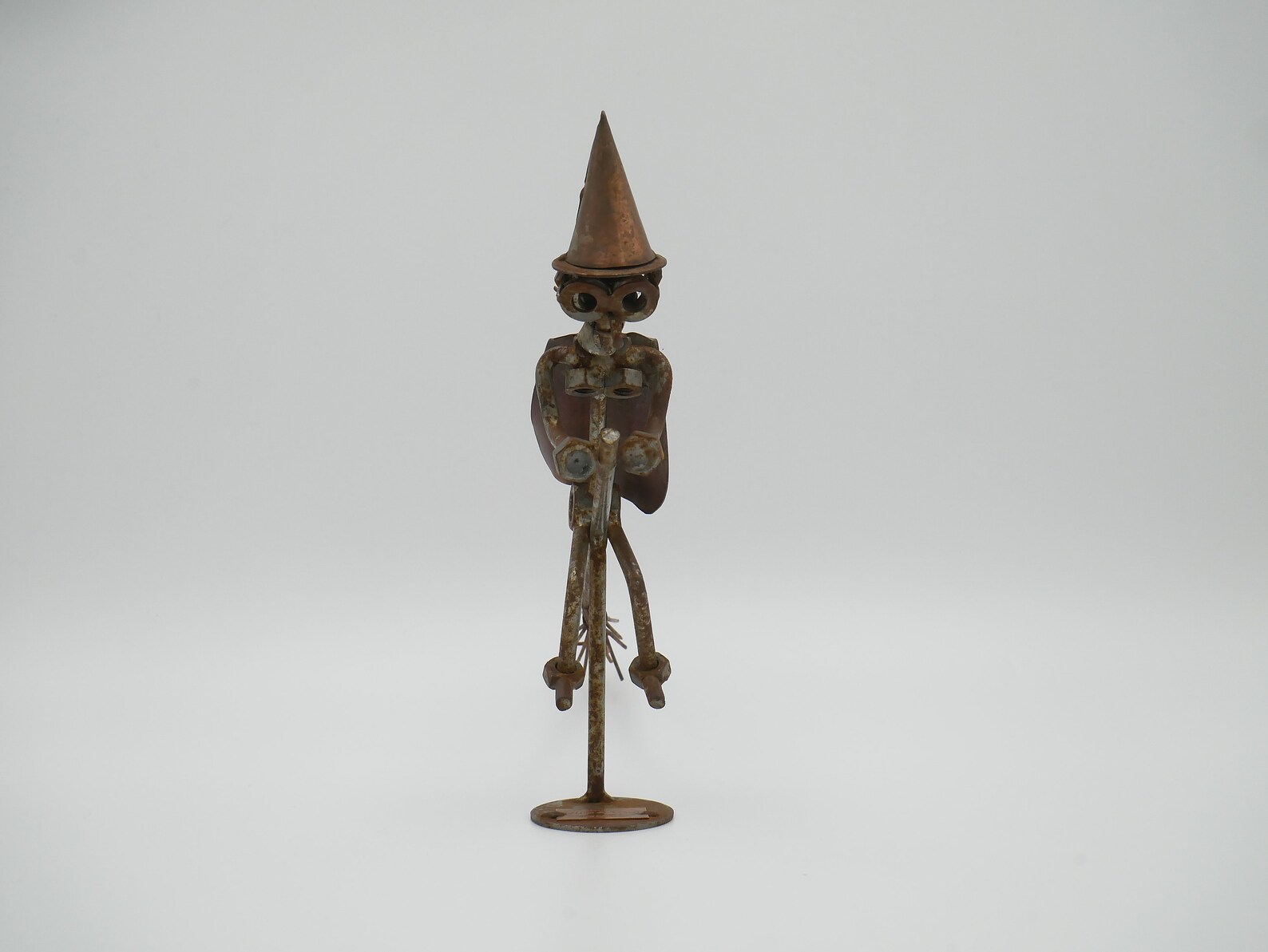 Vintage Steampunk Witch on a Broom Sculpture With Stand Copper and ...