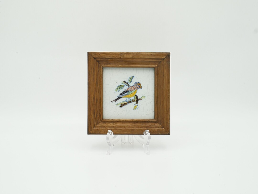 Vintage Bird Tile Dutch Hand Painted Framed Wall Tile - Etsy