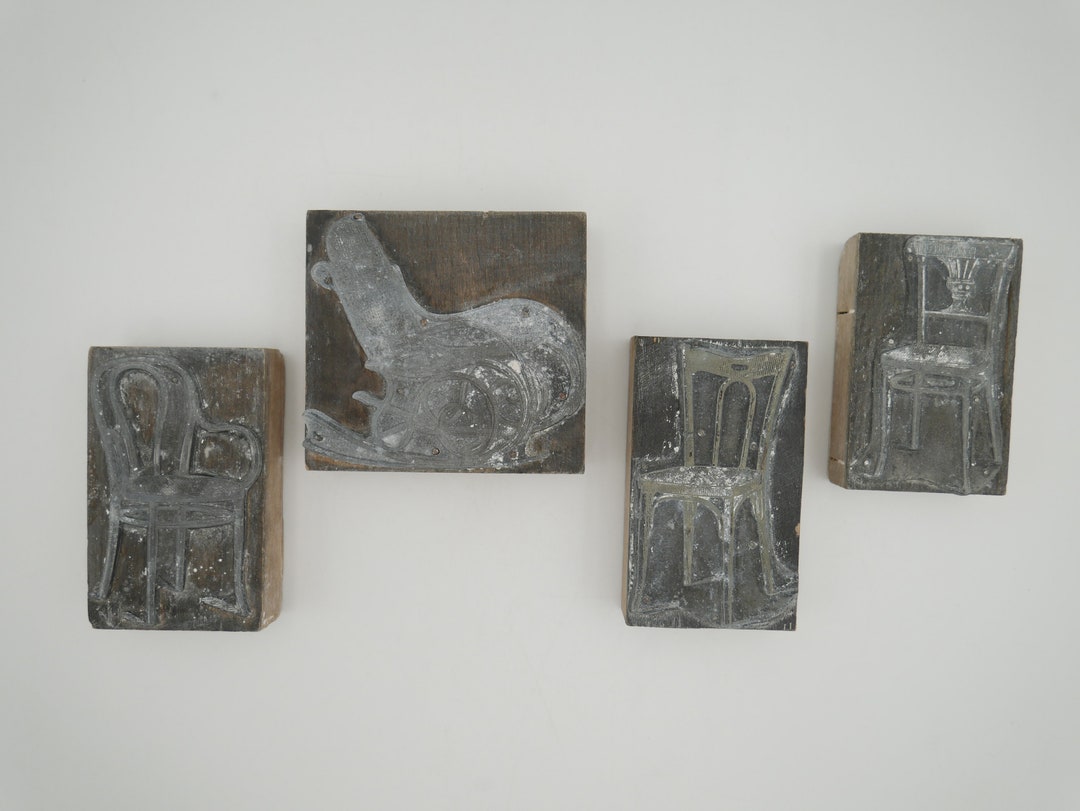 Printing Blocks Metal on Wood for Chairs Advertising - Etsy