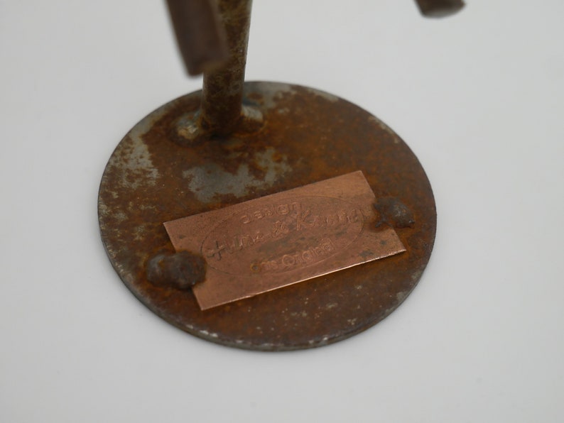 Vintage Steampunk Witch on a Broom Sculpture With Stand Copper and ...