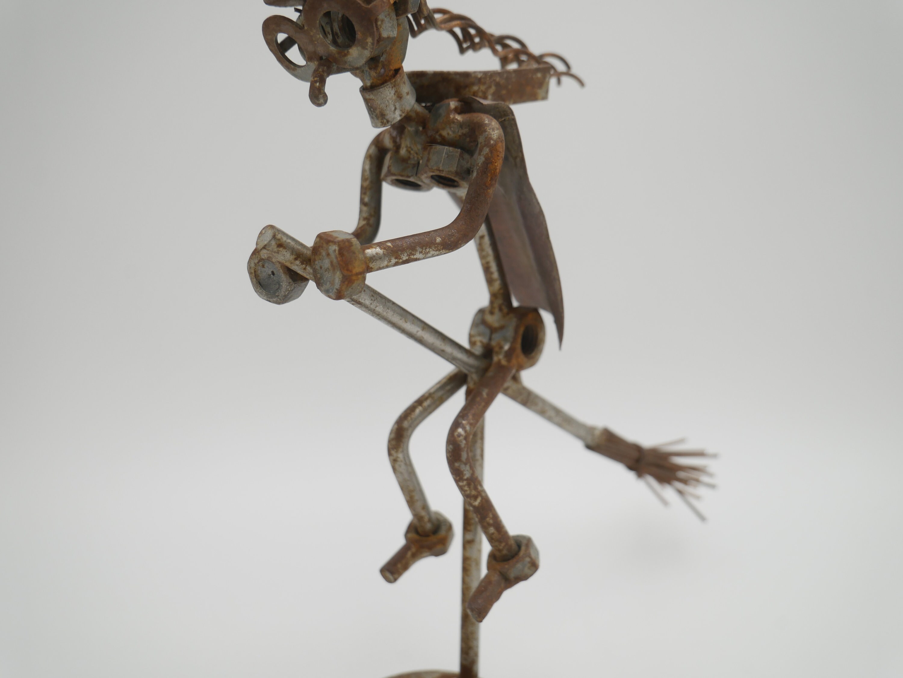 Vintage Steampunk Witch on a Broom Sculpture With Stand Copper and ...