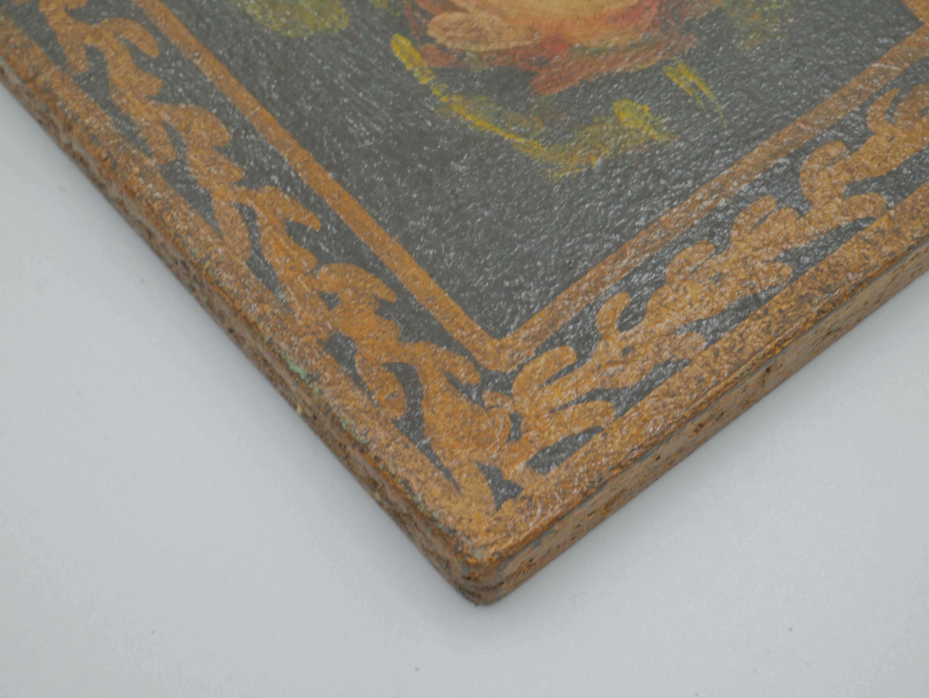 Vintage 1980s Tole Painting of Pink and Blue Roses Hand - Etsy