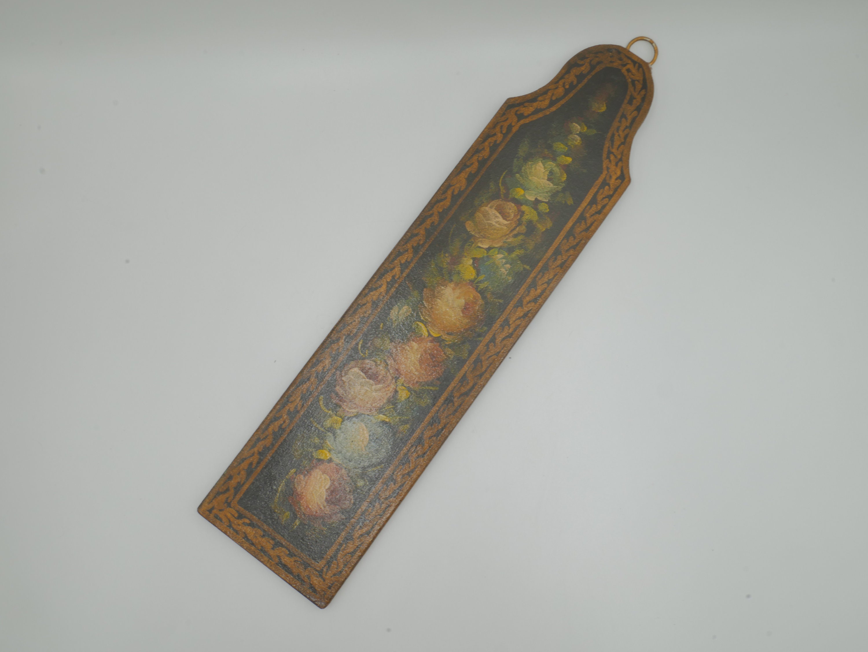 Vintage 1980s Tole Painting of Pink and Blue Roses Hand - Etsy