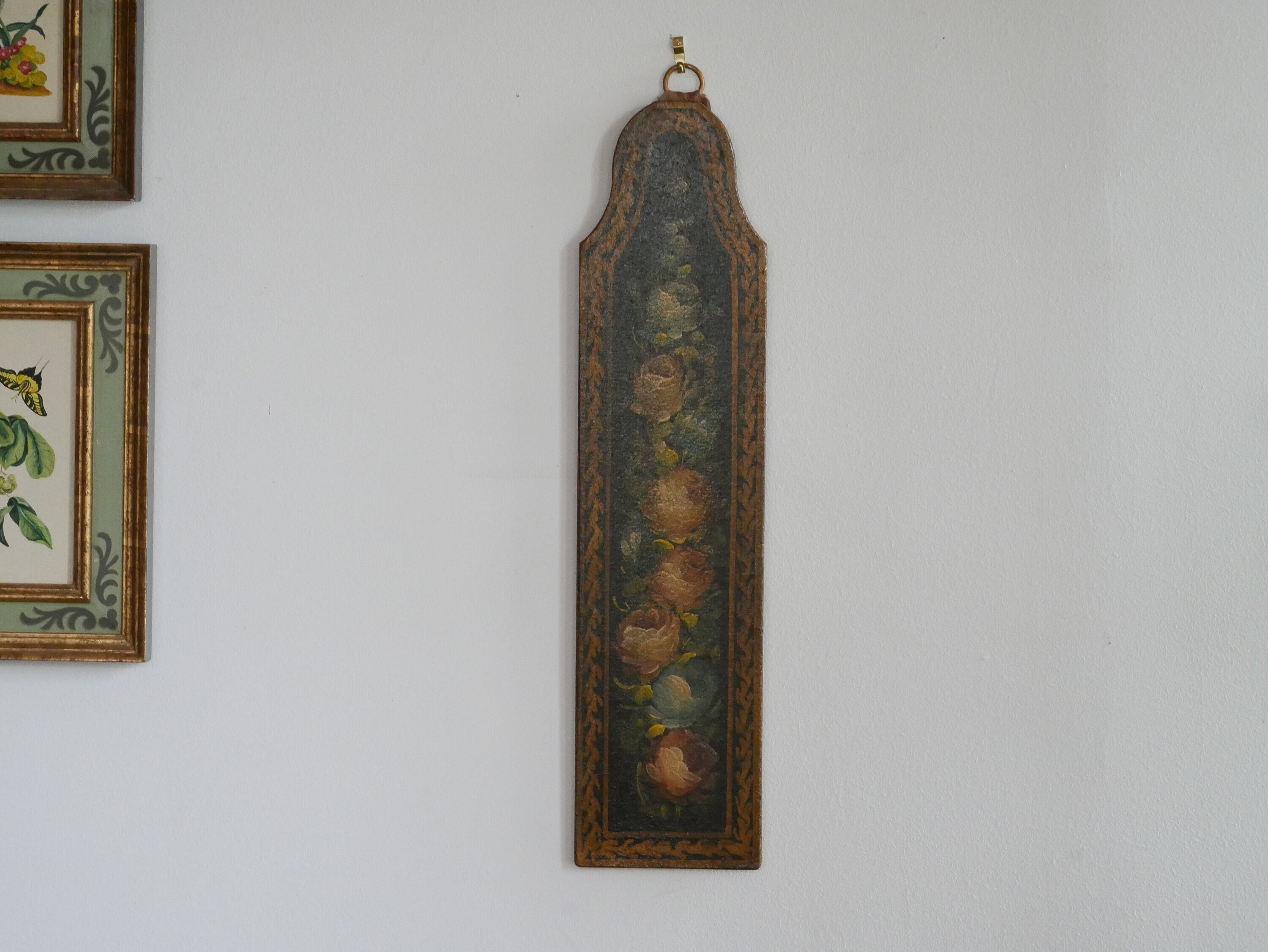 Vintage 1980s Tole Painting of Pink and Blue Roses Hand - Etsy