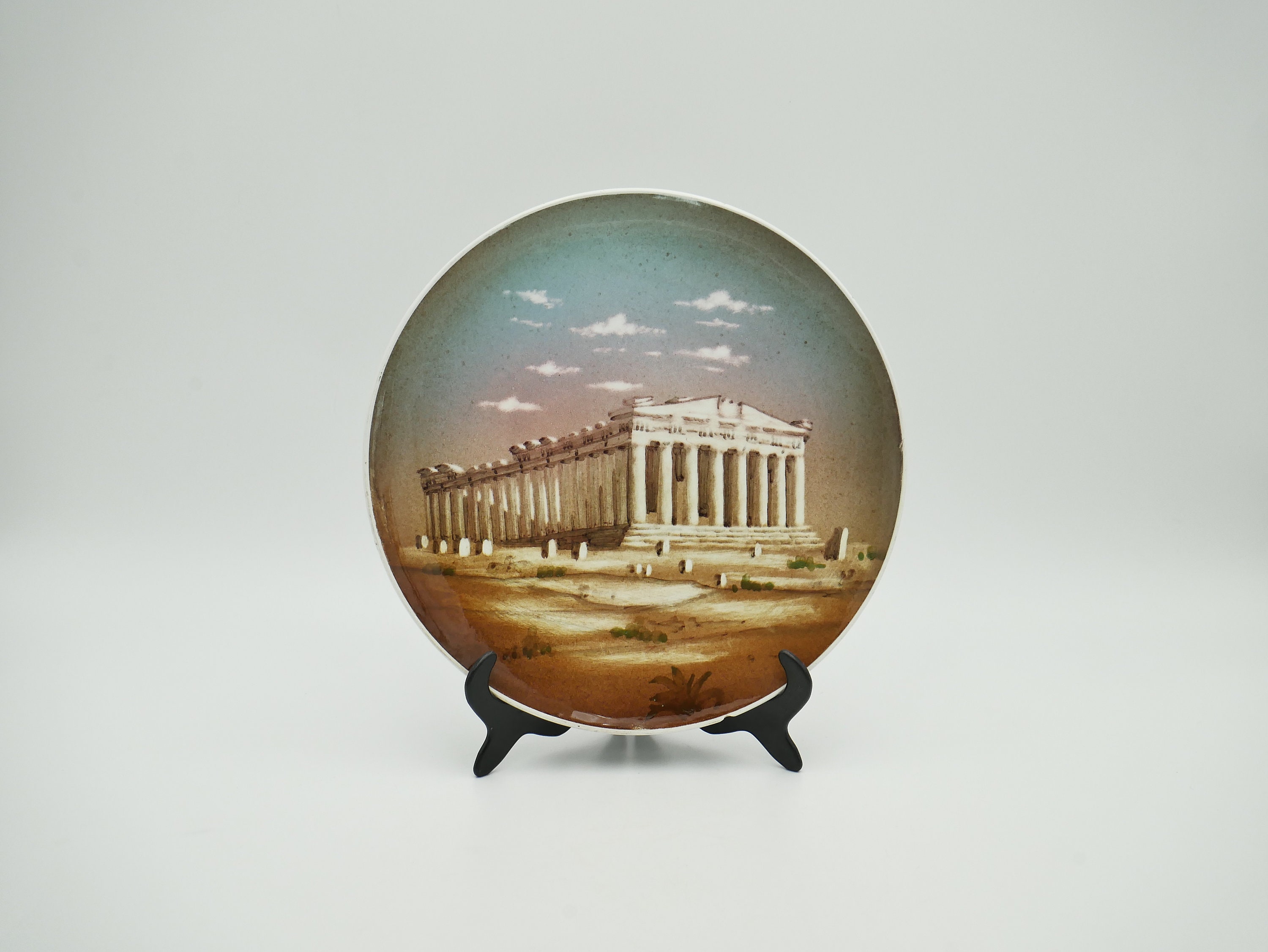 Vintage Parthenon Ceramic Wall Plate Hand Painted - Etsy