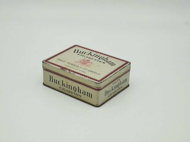 Vintage Buckingham Cigarettes Tin Philip Morris & Co Ltd With Hinged ...