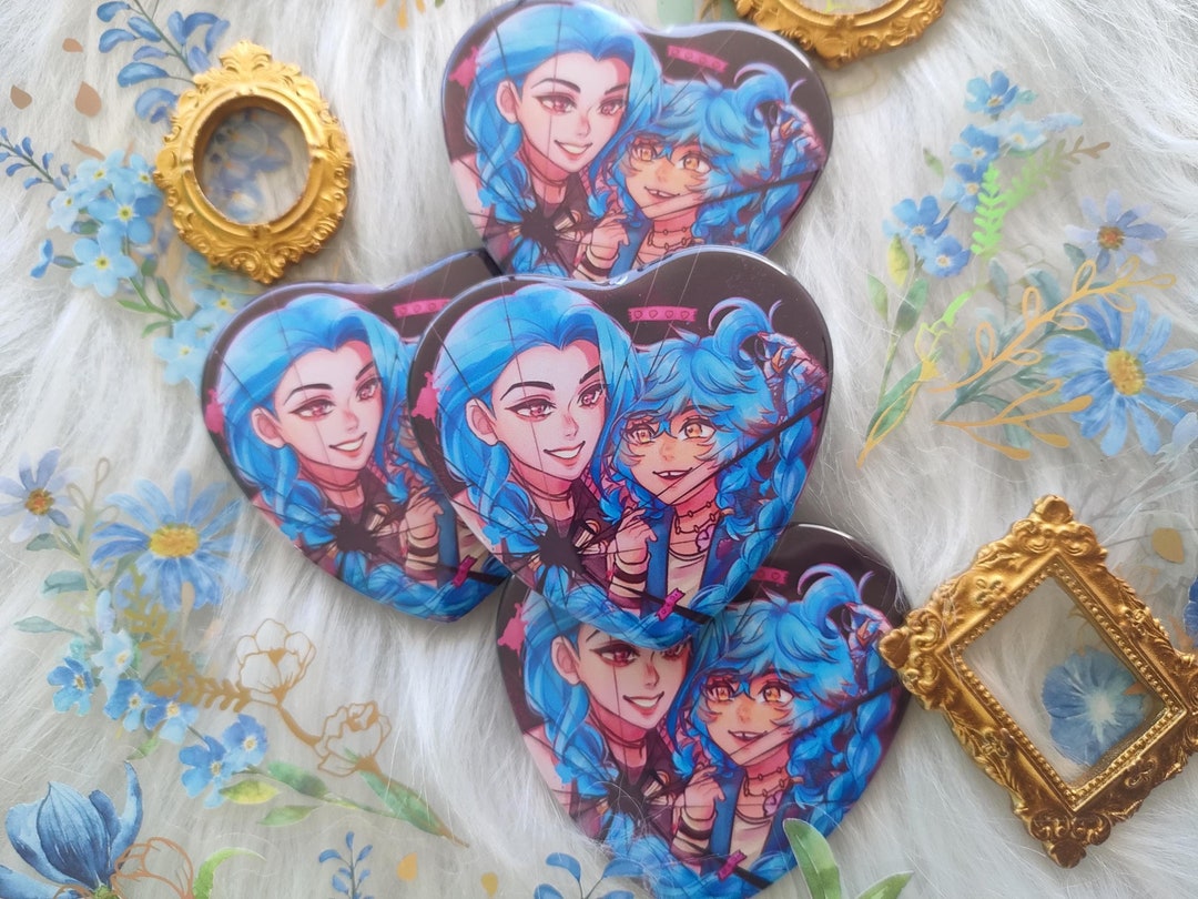 Jinx & Isha - Heart Badges and Magnet - - Etsy