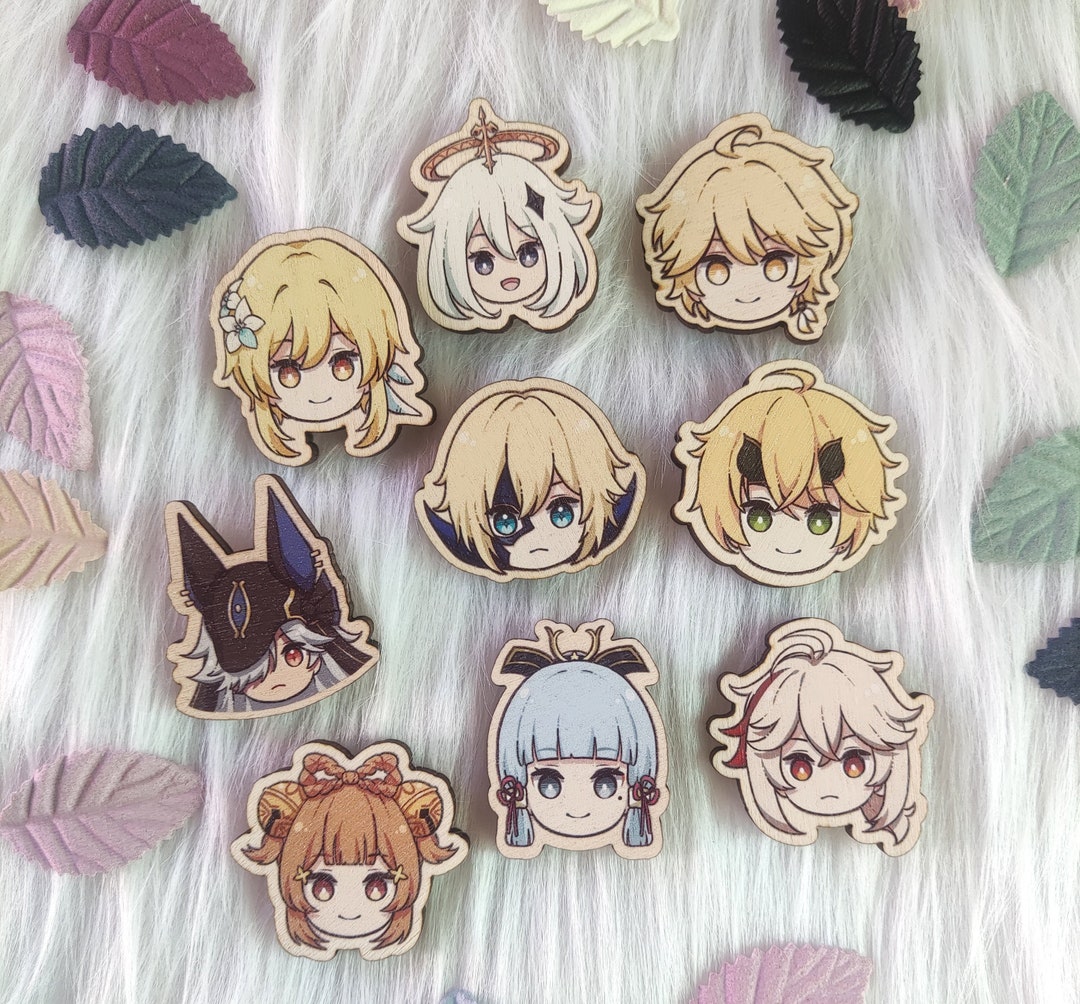 Genshin Impact Wooden Pins - Etsy