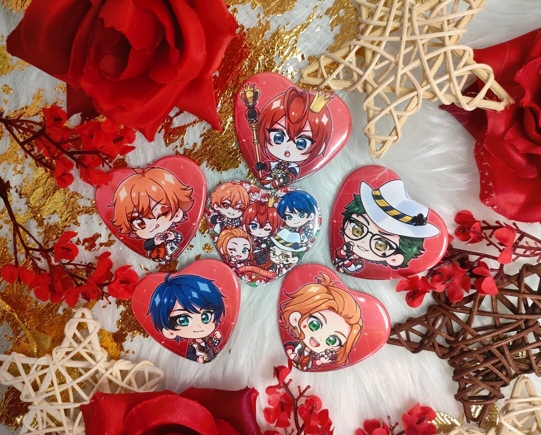 TWST Wonderland - Heart Badges and Magnet - Heartslabyul - Heart Pin ...