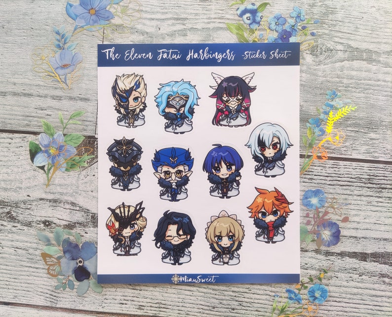 The Eleven Fatui Harbingers Sticker Sheet Genshin Impact - Etsy Canada