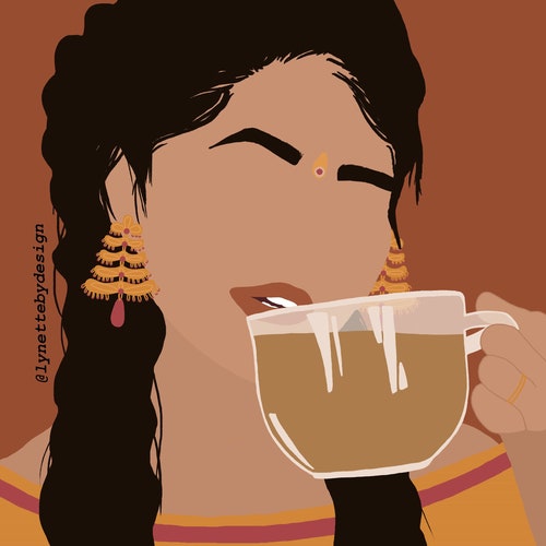 Spill the Chai Print // Desi Art // Brown Art // Indian // Tea | Etsy