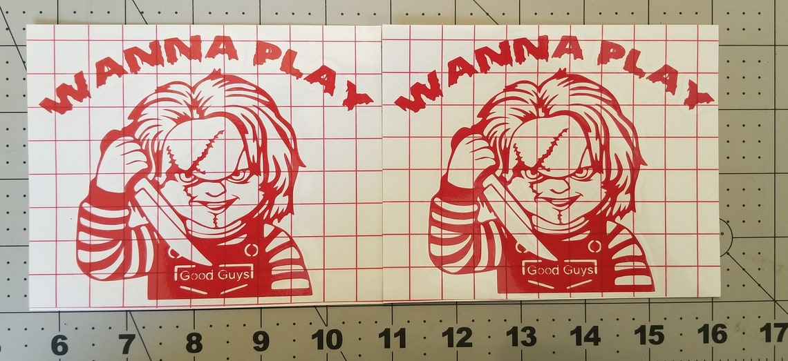 Chucky Wanna Play/ Order 2 Decals and Receive a Free Sticker - Etsy