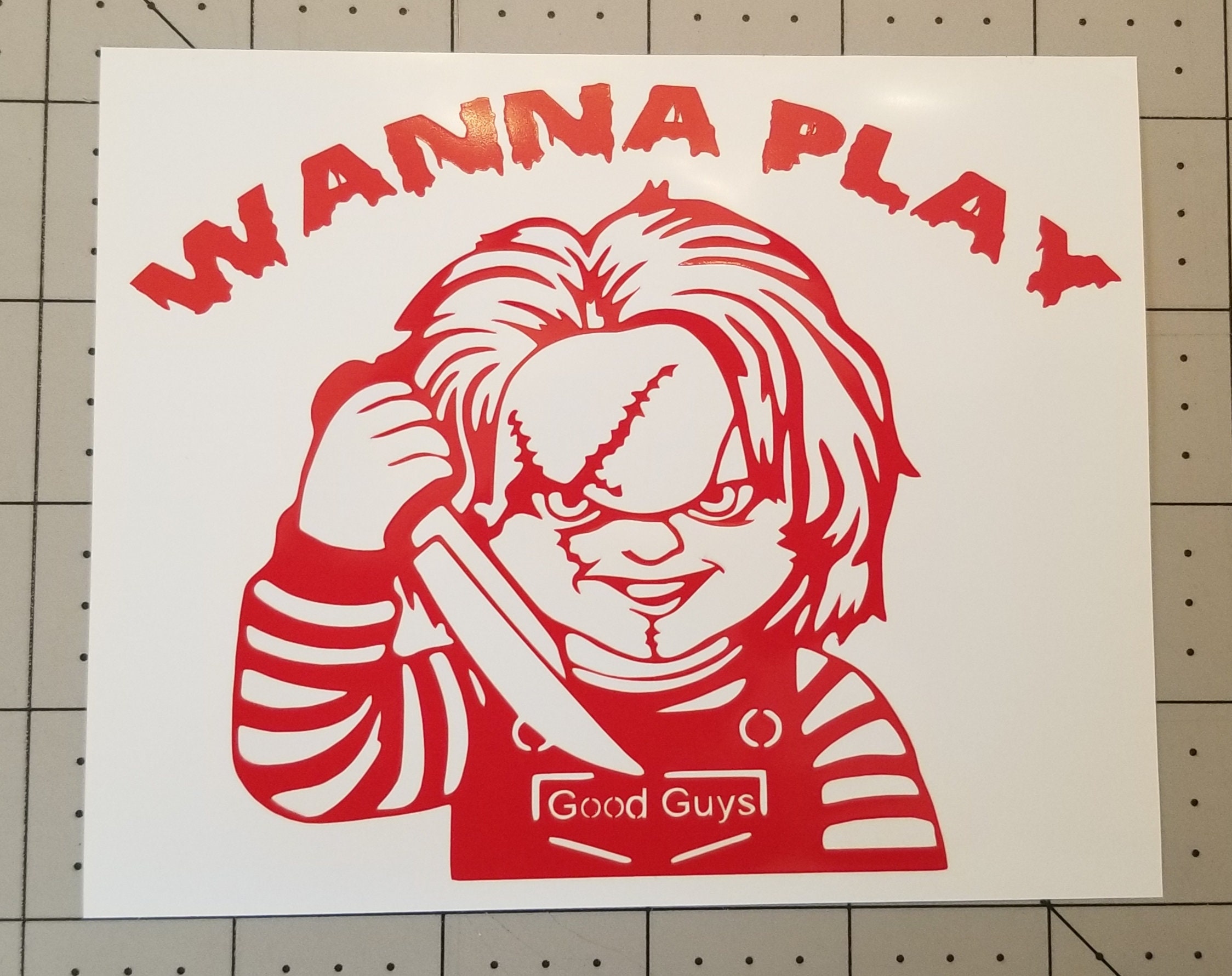 Chucky Wanna Play/ Order 2 Decals and Receive a Free Sticker - Etsy