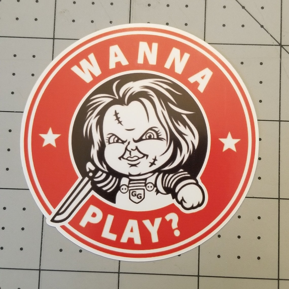 Chucky Wanna Play/ Order 2 Decals and Receive a Free Sticker - Etsy