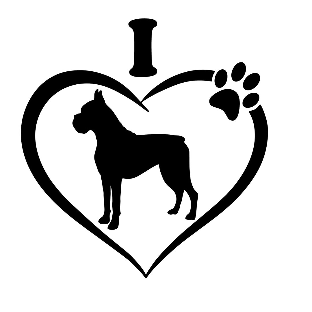 Boxer Dog Heart Decal - Etsy