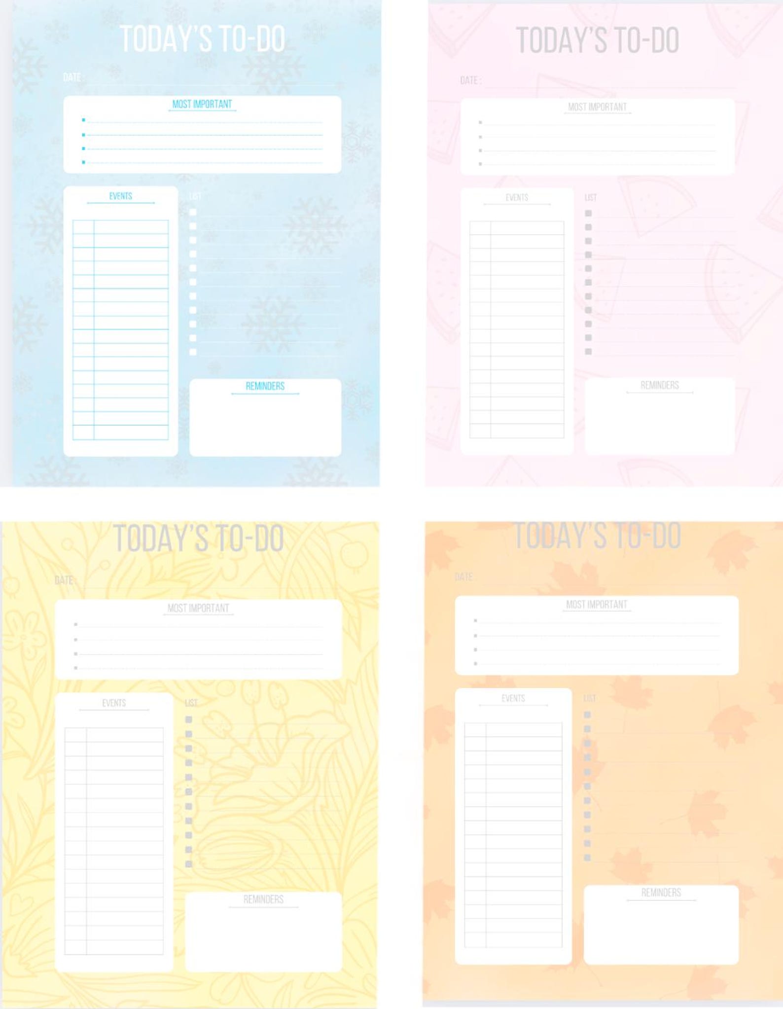 Seasonal Printable Daily Planner Daily Planner for All Seasons Seasonal ...