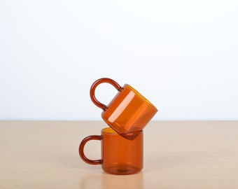 Set of 4 Duralex Amber Glass Mugs, Vintage - Etsy