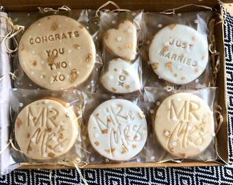 Just Married Biscuits - Etsy UK
