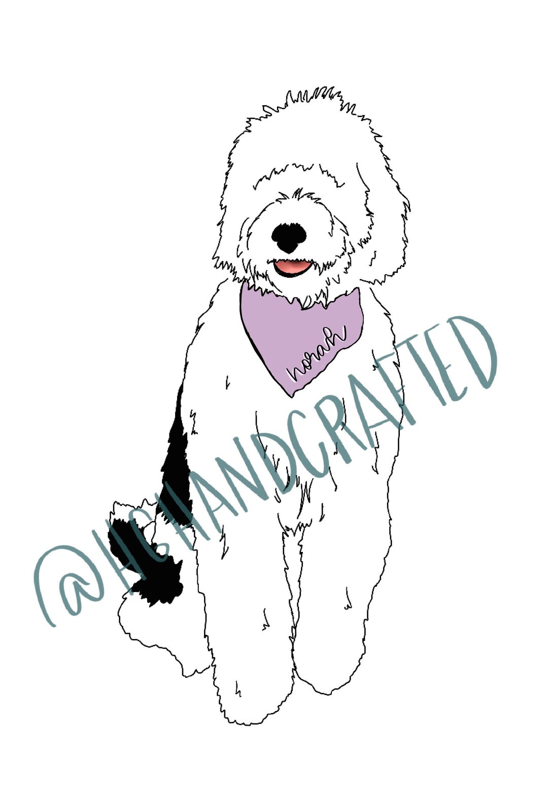 OES/ Sheepadoodle Line Drawing - Etsy