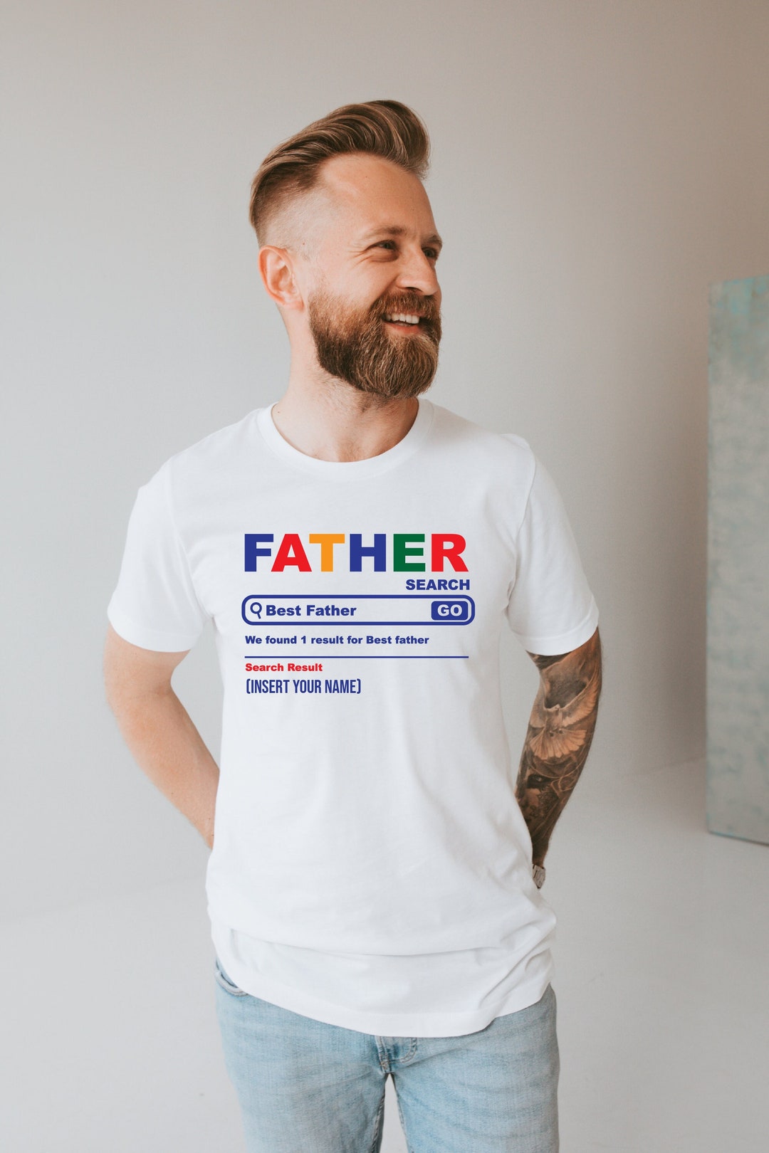 Custom Father Shirt Father's Day Custom Name Tee Gift - Etsy