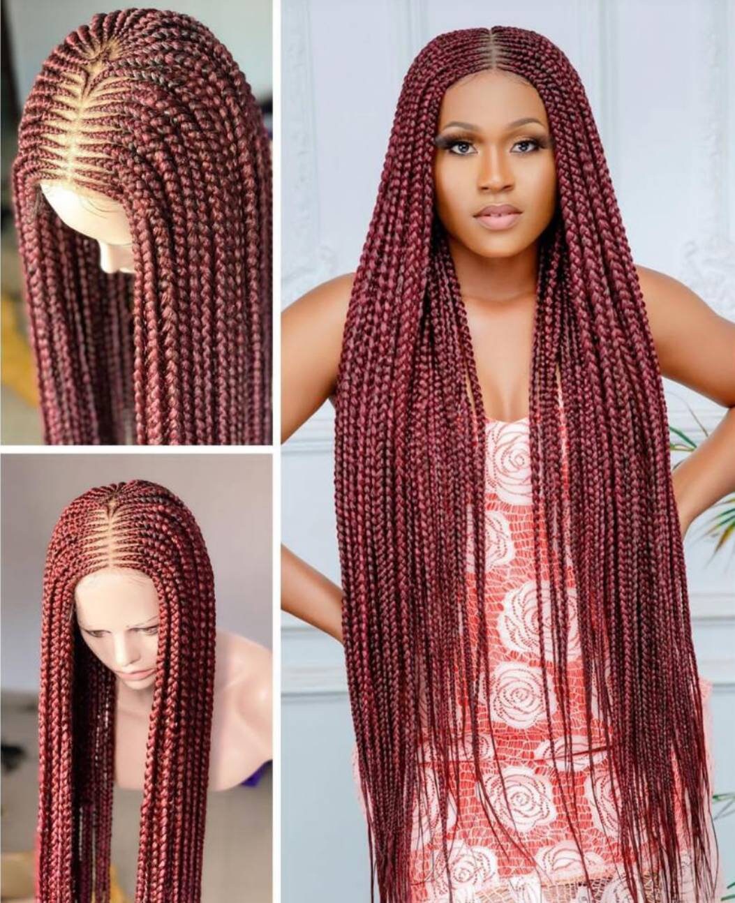 Braided Wig Nigerian Woman Braided Wigs For Black Woman Etsy
