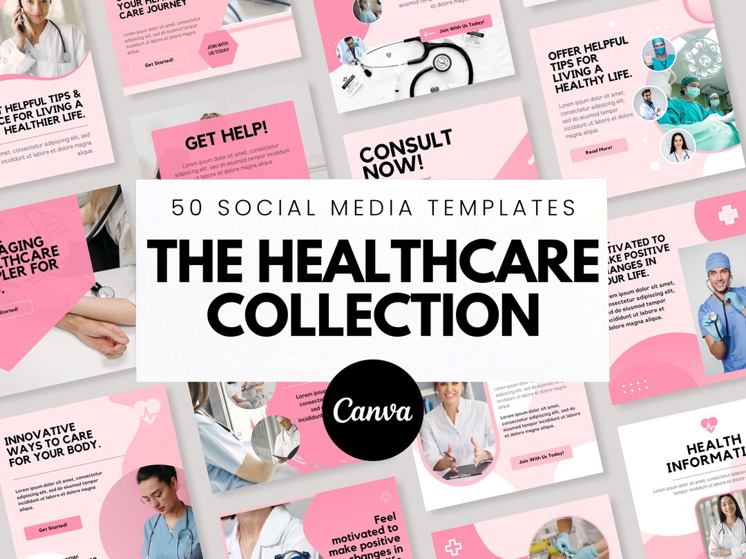 The Healthcare Collection Social Media Templates, Canva Template ...