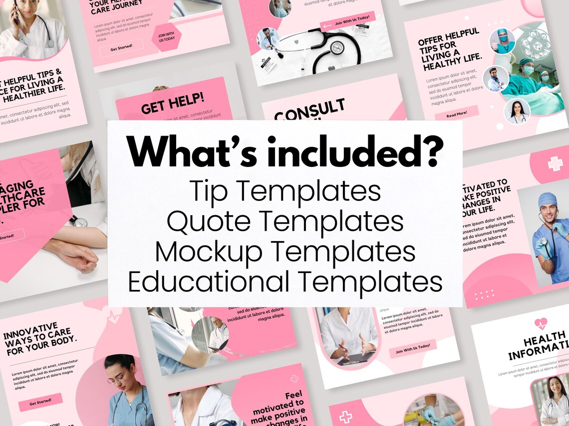 The Healthcare Collection Social Media Templates, Canva Template ...