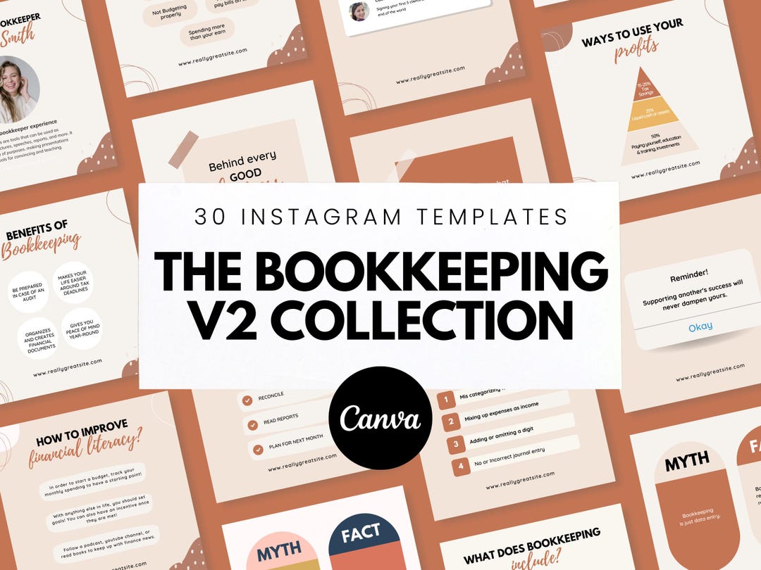 Canva Social Media Templates, Instagram Bookkeeping Templates for ...