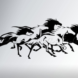 Running Horses Vinyl Decal, Car Window Sticker, Design for Truck or ...