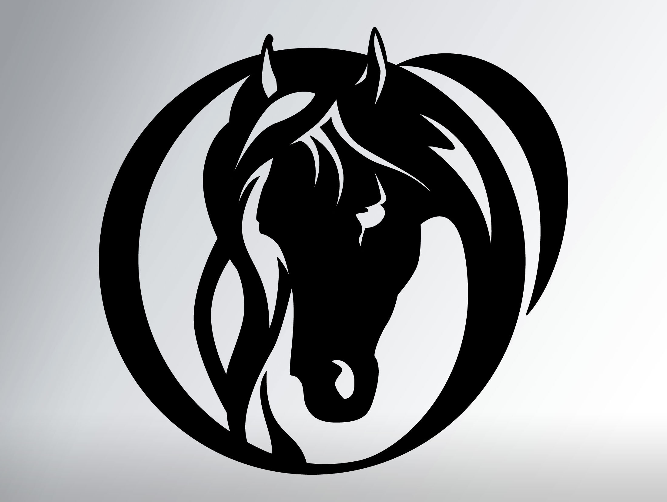 Circle Horse Head Vinyl Decal, Car Window Sticker, Design for Truck or ...