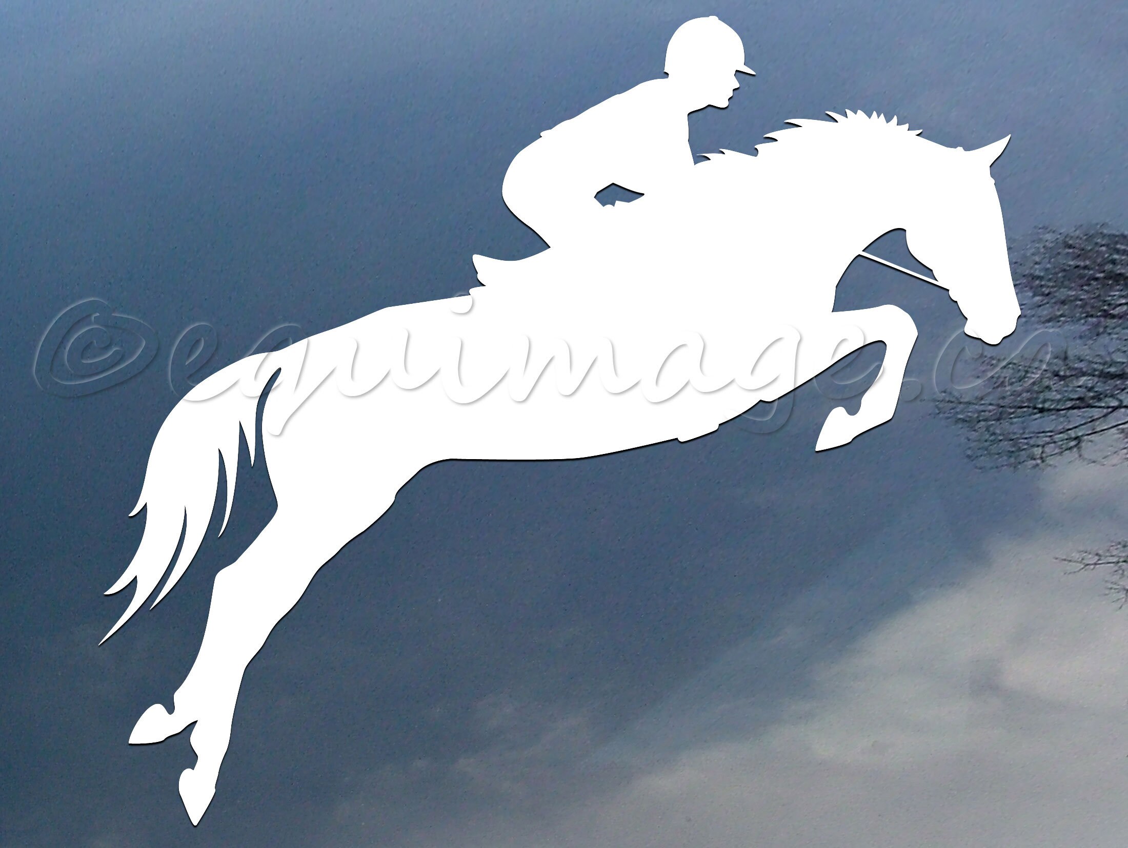 Jumper rider horse vinyl decal car window sticker design for | Etsy