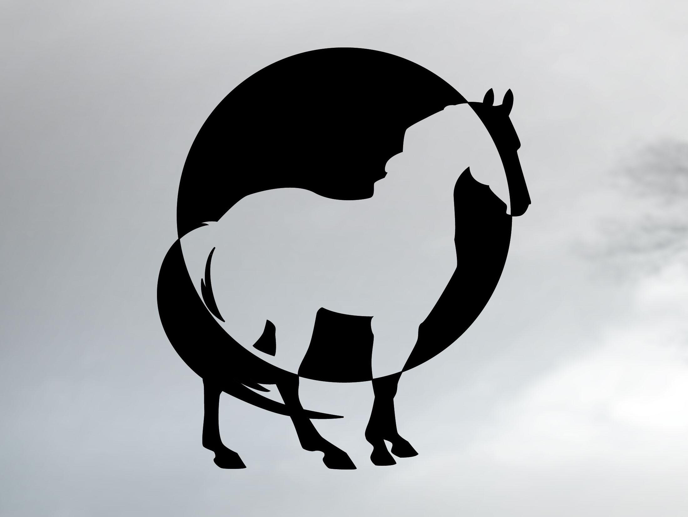 Horse and Moon Vinyl Decal, Car Window Sticker, Design for Truck or ...